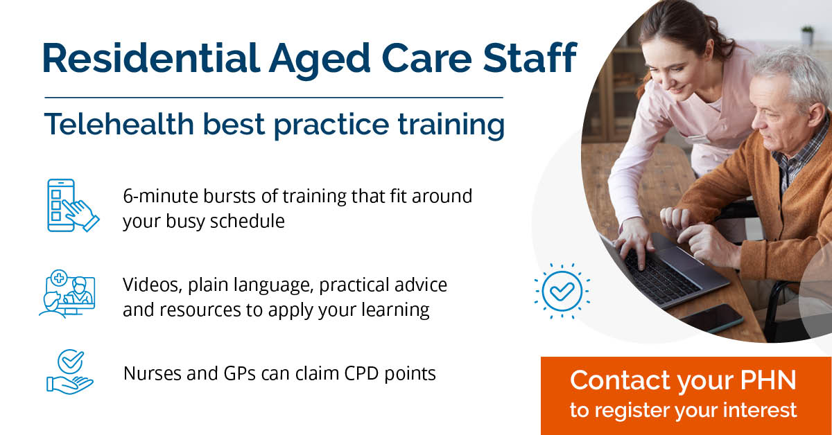 New telehealth training for aged care - Murray PHN